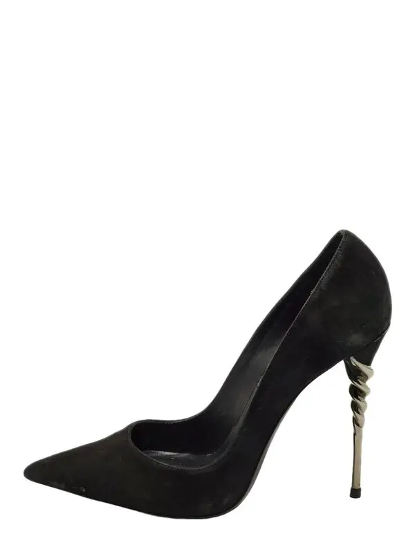 LE SILLA Suede Spiral Heel Pumps - Black