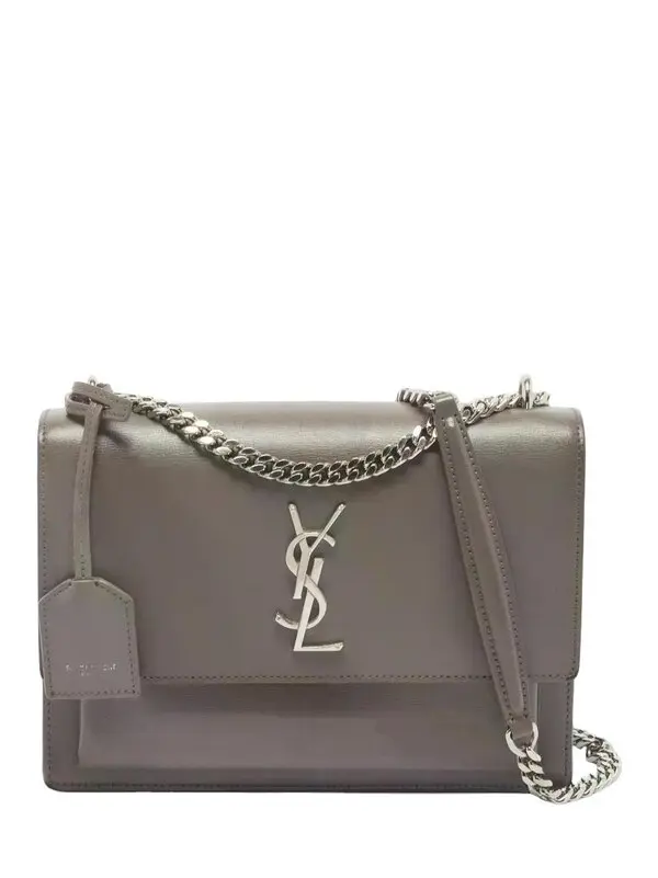 Saint Laurent Medium Sunset Leather Crossbody Bag - Grey
