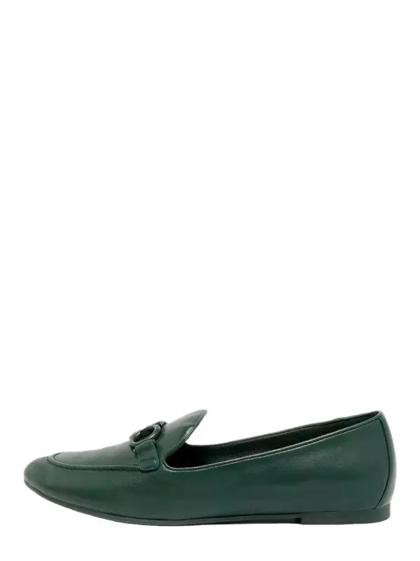 FERRAGAMO Trifoglio Leather Loafers - Green
