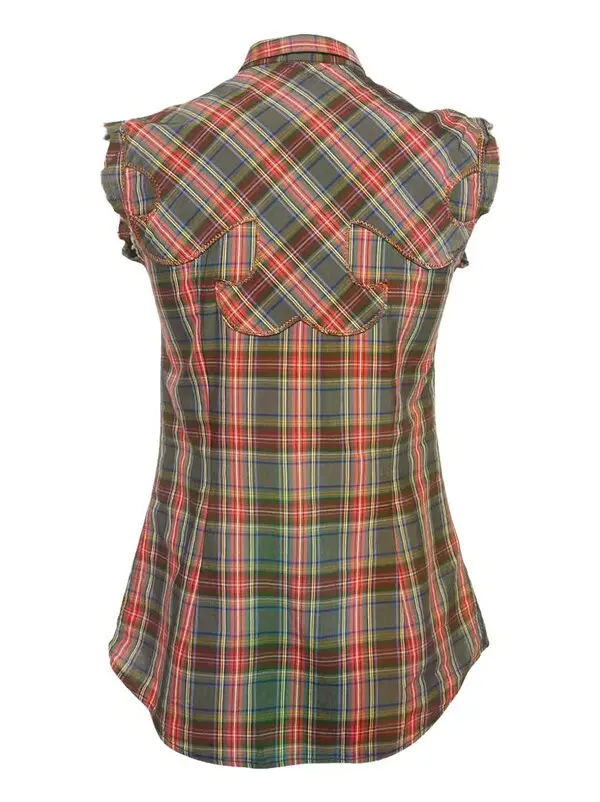 Dolce & Gabbana Sleeveless Plaid Shirt - Red
