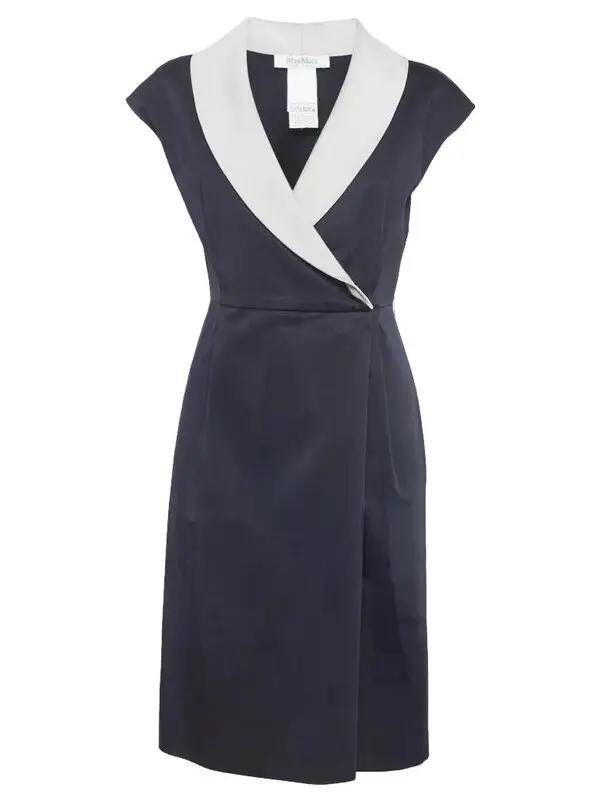 Max Mara Contrast Collar Midi Dress - Blue