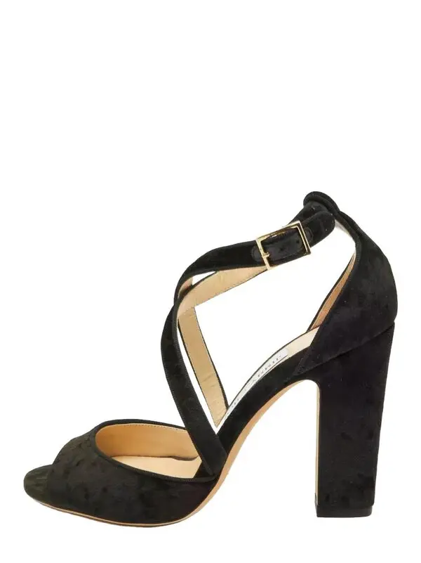 JIMMY CHOO Carrie Ankle Strap Sandals - Black