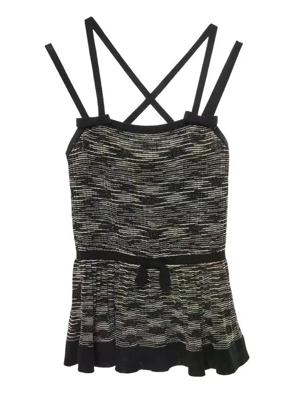 Missoni Metallic Bow Detail Strappy Top - Black