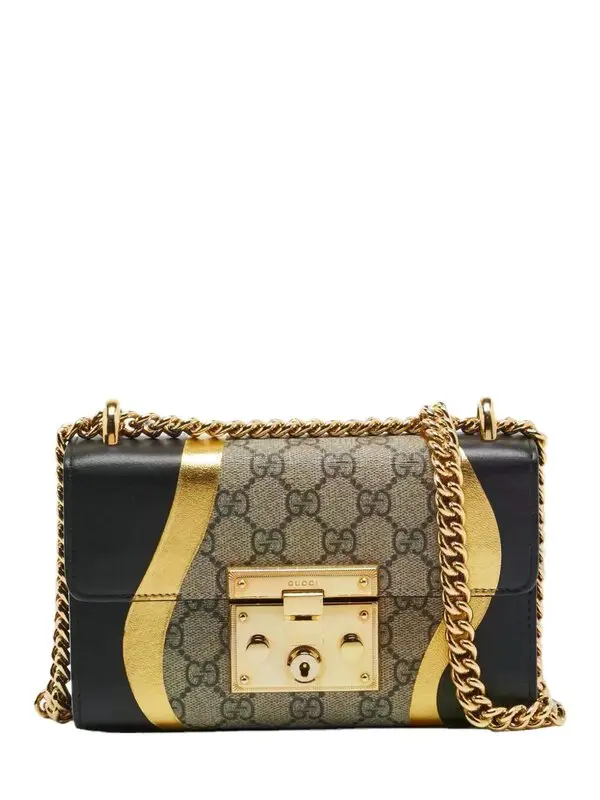 Gucci Padlock Small Gg Supreme Mini Bag - Black