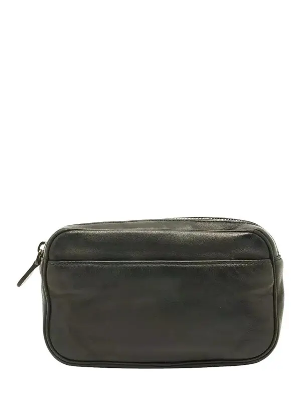 Bottega Veneta Convertible Leather Clutch - Black
