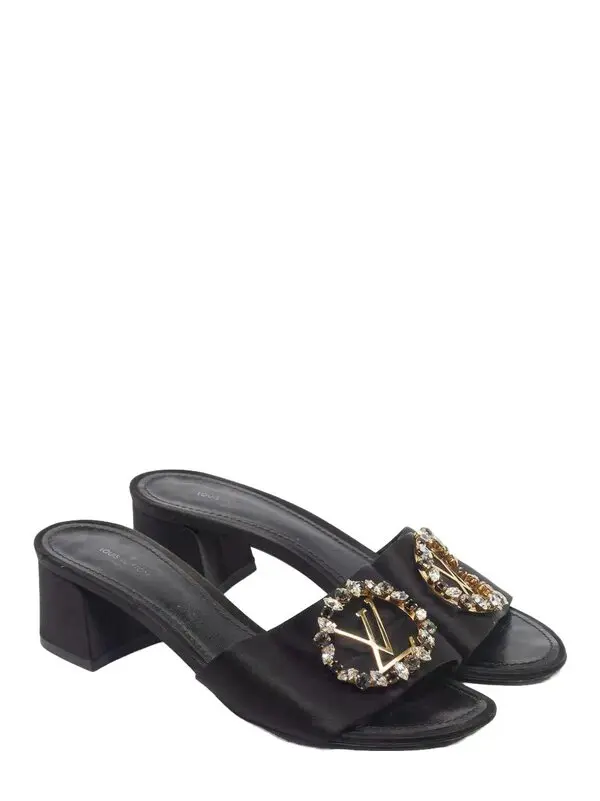 LOUIS VUITTON Madeleine Crystal-embellished Heeled Sandals - Black
