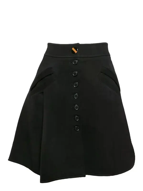 LOUIS VUITTON Button-up Knit Mini Skirt - Black