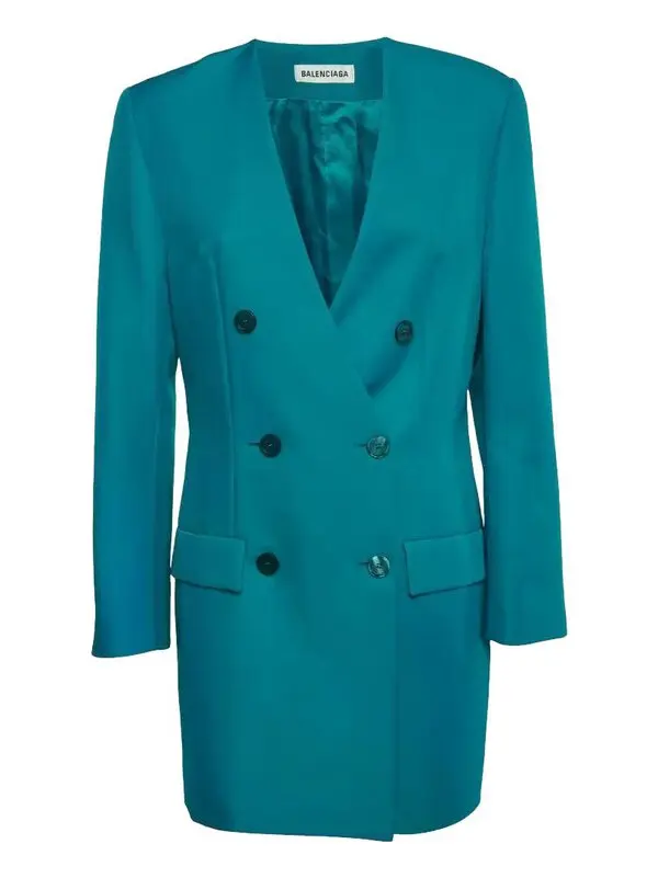 Balenciaga Double-breasted Blazer Dress - Blue