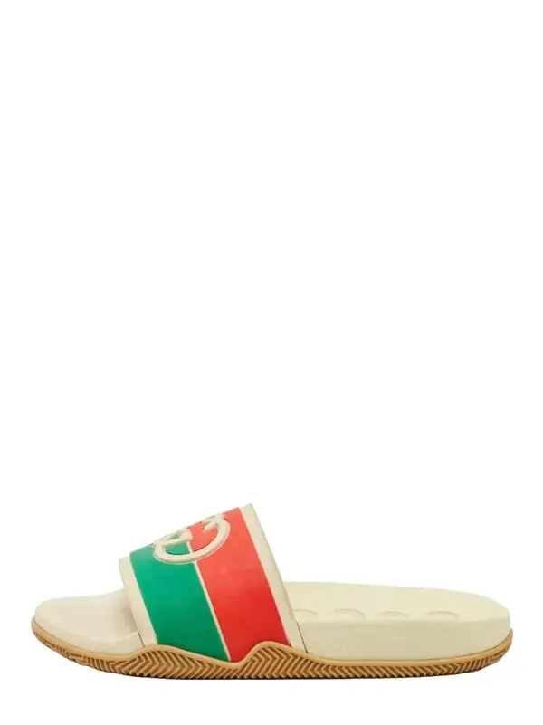 Gucci Gg Web Pool Slides - Neutrals