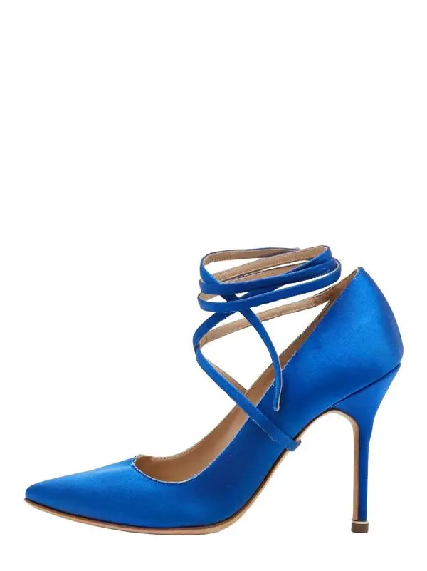 Manolo Blahnik X Vetements Ankle-wrap Pumps - Blue