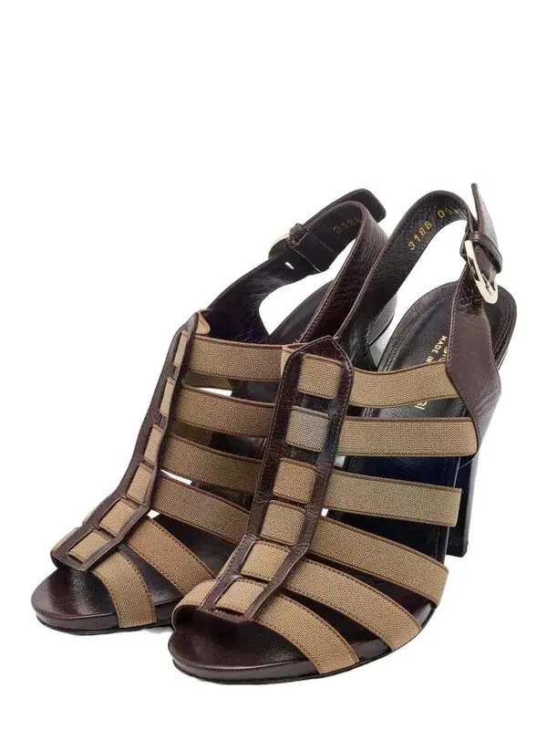 SERGIO ROSSI Strappy Elastic Sandals - Brown