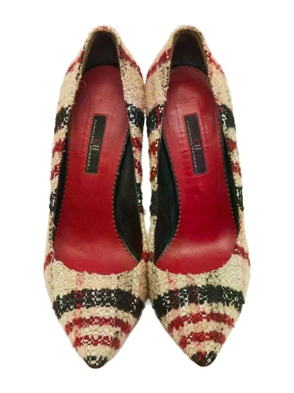 Carolina Herrera Check Tweed Pumps - Neutrals