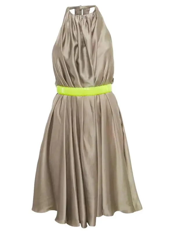 Versace Belted Halterneck Mini Dress - Neutrals
