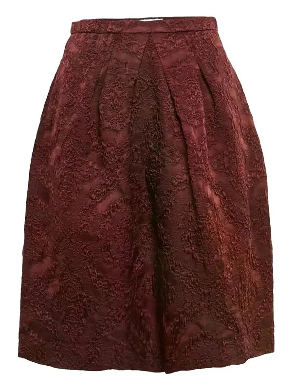 Dior Jacquard Flared Skirt - Red