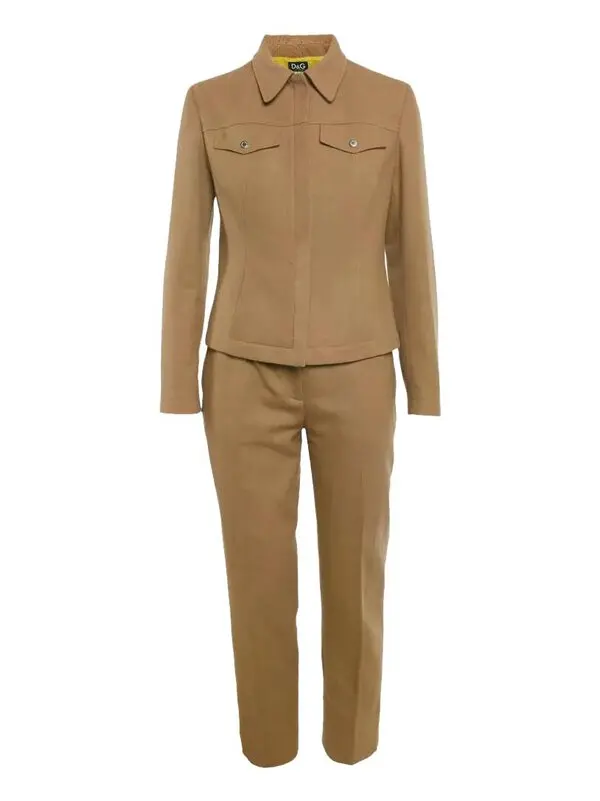 Dolce & Gabbana Spread Collar Jacket And Trousers Set - Brown