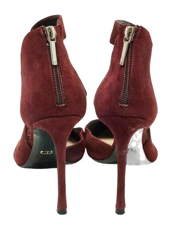 Dior Burgundy Suede D'orsay Pumps - Red