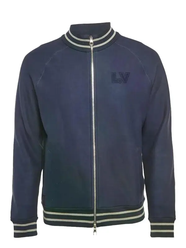 LOUIS VUITTON Logo Embroidered Zip-up Jacket - Blue