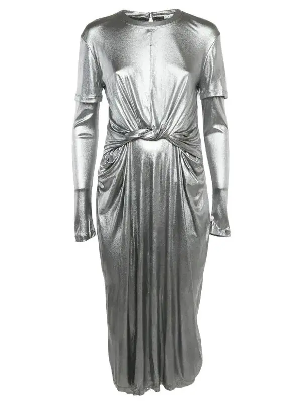 Loewe Front Twist Maxi Dress - Silver