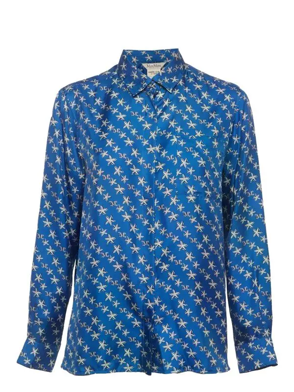 Max Mara Silk Starfish Print Shirt - Blue