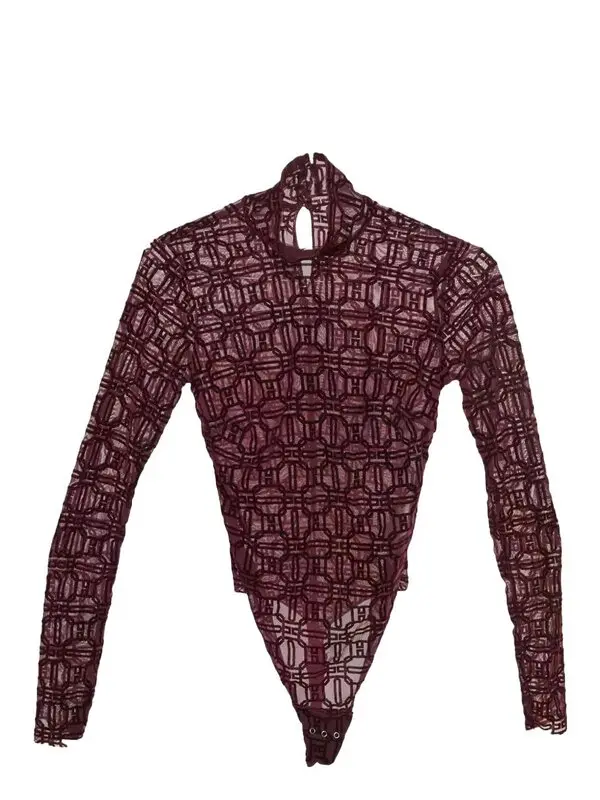 Elisabetta Franchi Monogram-pattern Bodysuit - Red