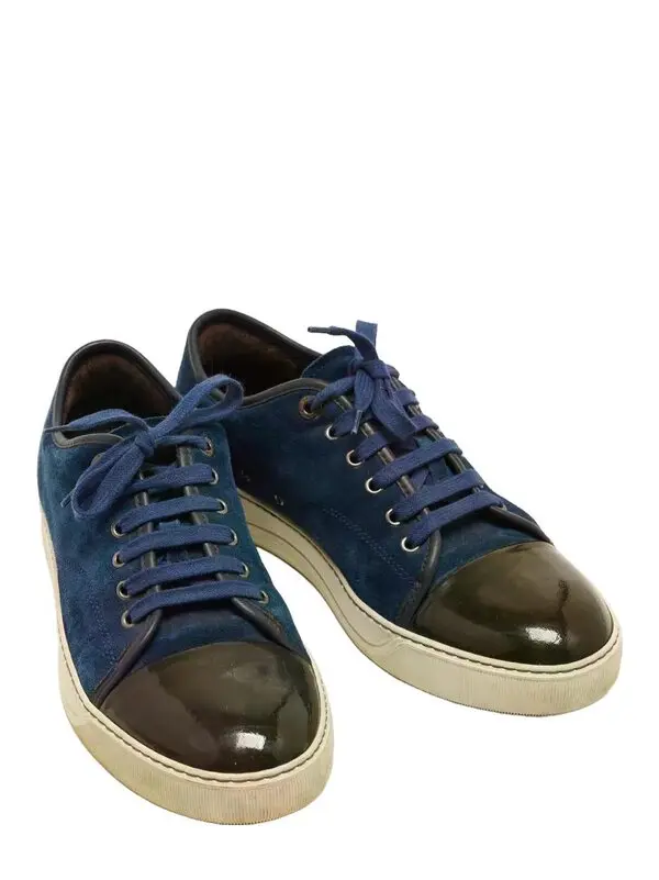 LANVIN Suede Lace-up Sneakers - Blue