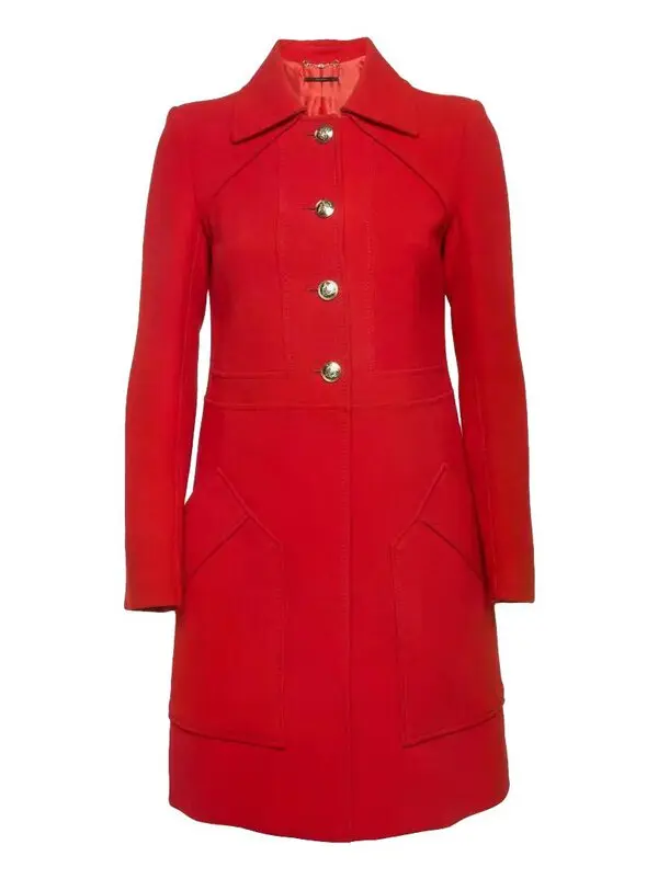 Gucci Single-breasted Buttoned Coat - Red