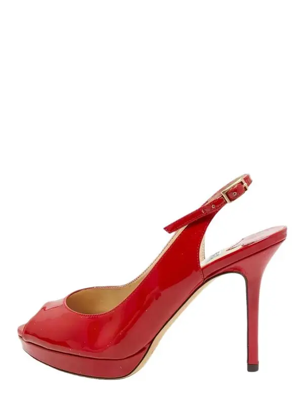 JIMMY CHOO Peep-toe Slingback Pumps - Red