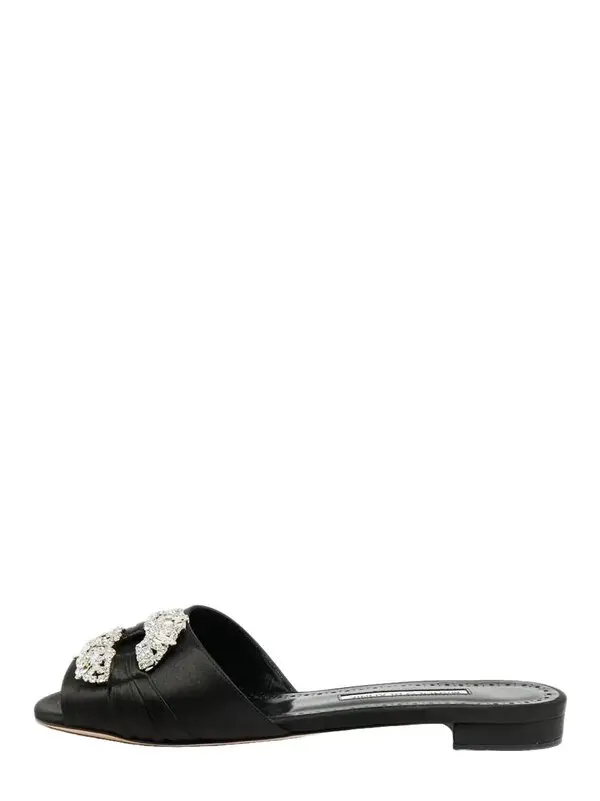 Manolo Blahnik Pralina Crystal-buckle Sandals - Black