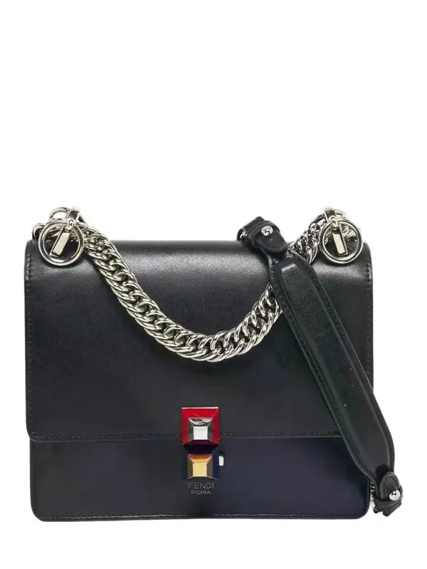 Fendi 2017 Kan I Leather Shoulder Bag - Black