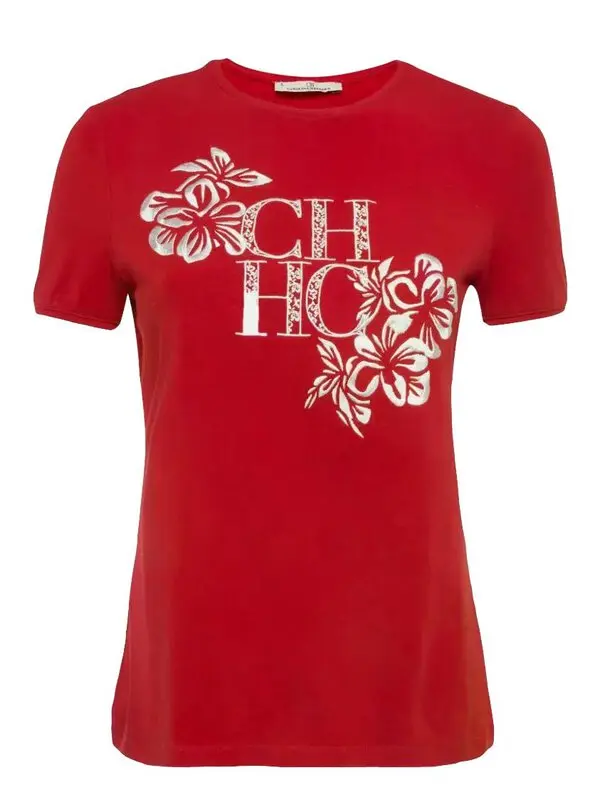 Carolina Herrera Embroidered T-shirt - Red