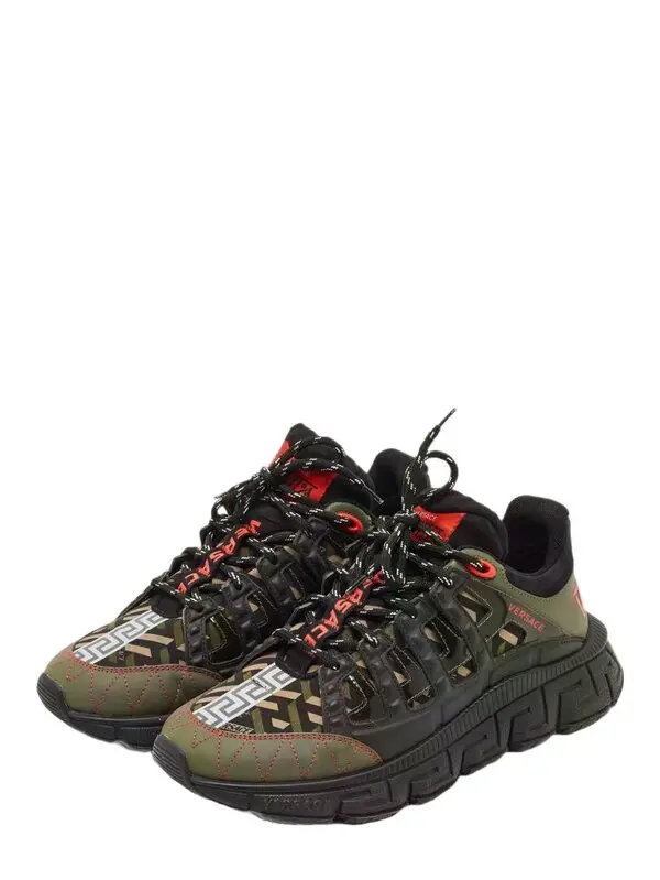 Versace Trigreca Panelled Sneakers - Black