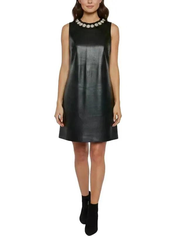 Alice + Olivia Mini Coley Pearl-embellished Dress - Black