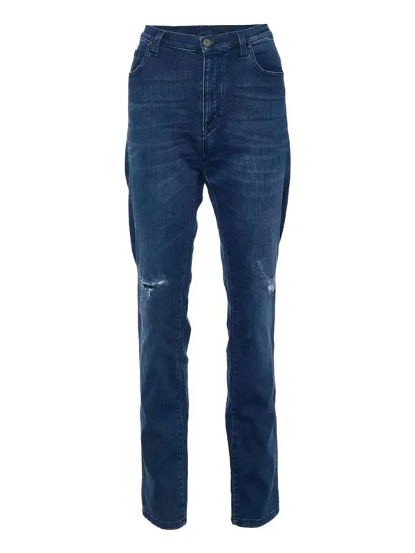Versace Distressed Slim-fit Jeans - Blue