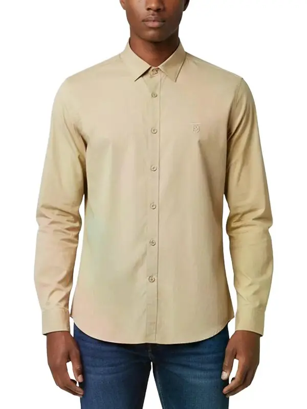 Burberry Logo Embroidered Shirt - Neutrals