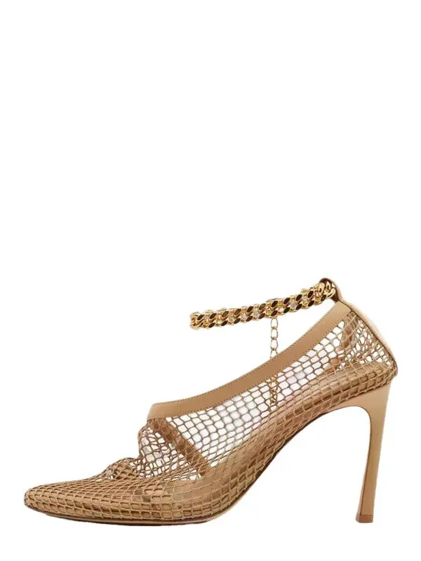 Bottega Veneta Beige Mesh Chain-link Pumps - Neutrals