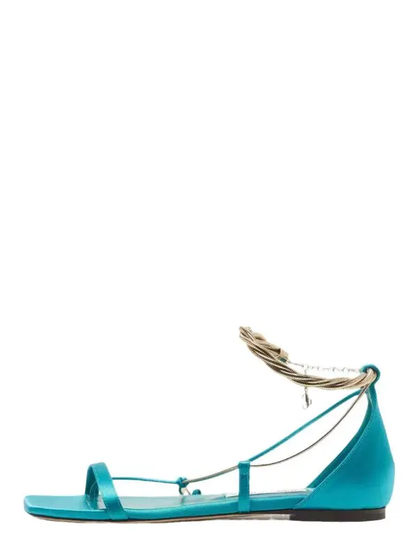 JIMMY CHOO Lorina Chain-strap Flat Sandals - Blue