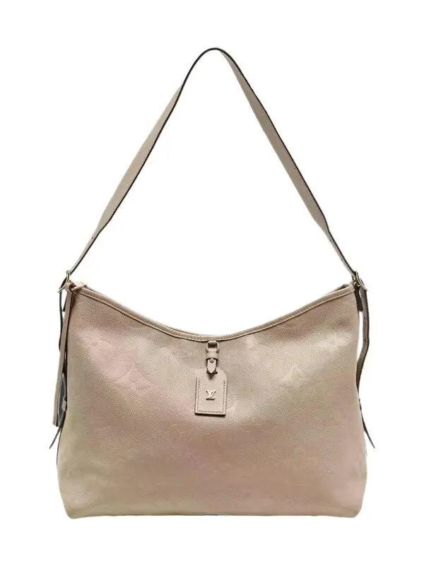 LOUIS VUITTON Carryall Mm Monogram Giant Empreinte Shoulder Bag - Neutrals