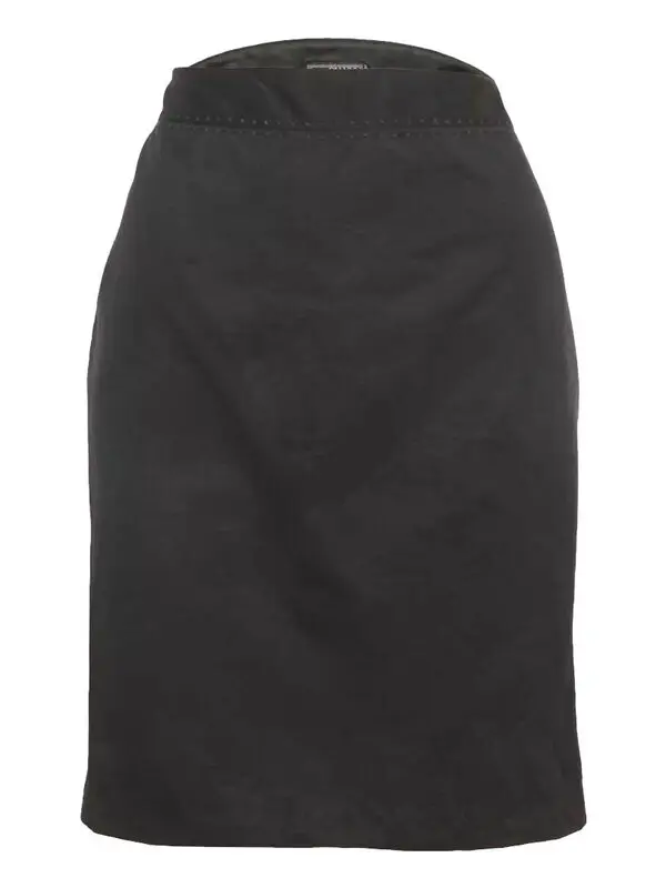 Versace Embroidered Pencil Midi Skirt - Black