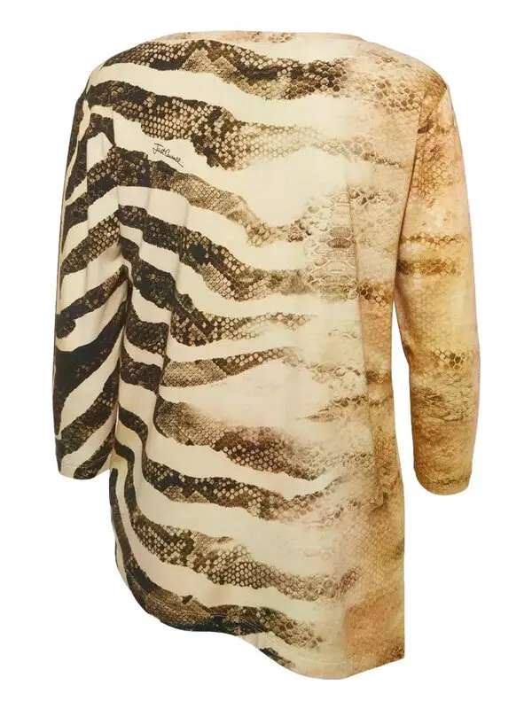 Just Cavalli Snakeskin-print Long-sleeve Top - Brown