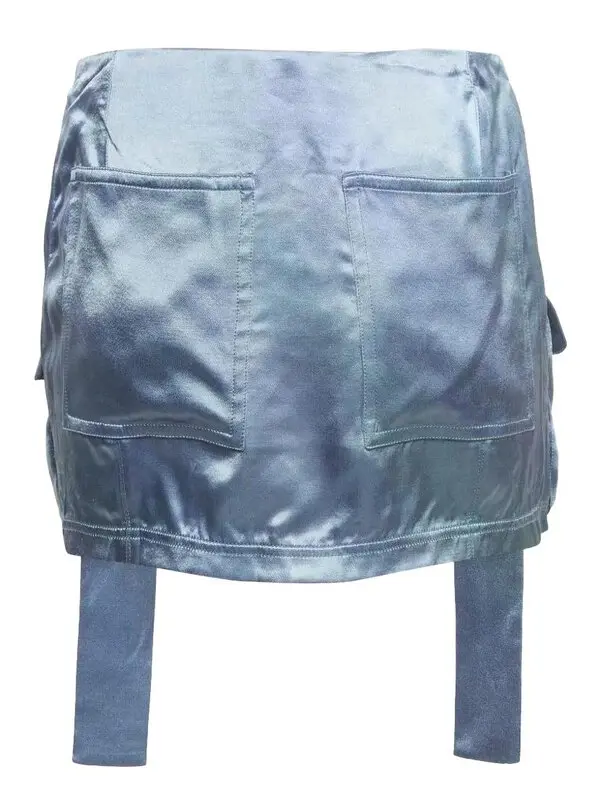 Fendi Satin Cargo Mini Skirt - Blue