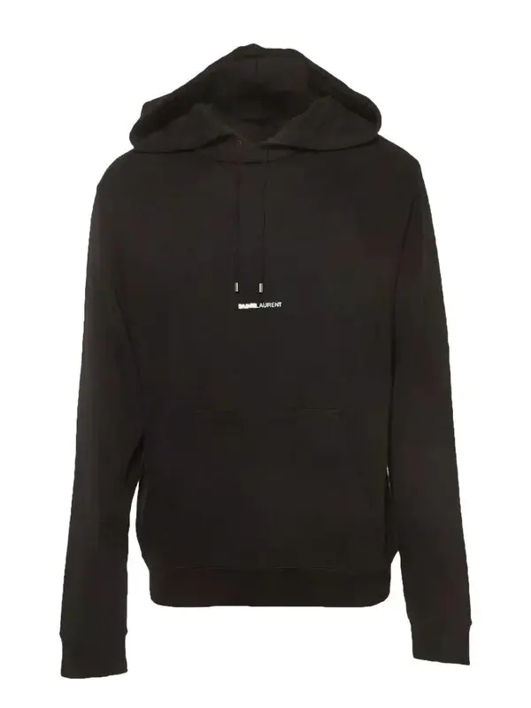 Saint Laurent Logo-print Hoodie - Black