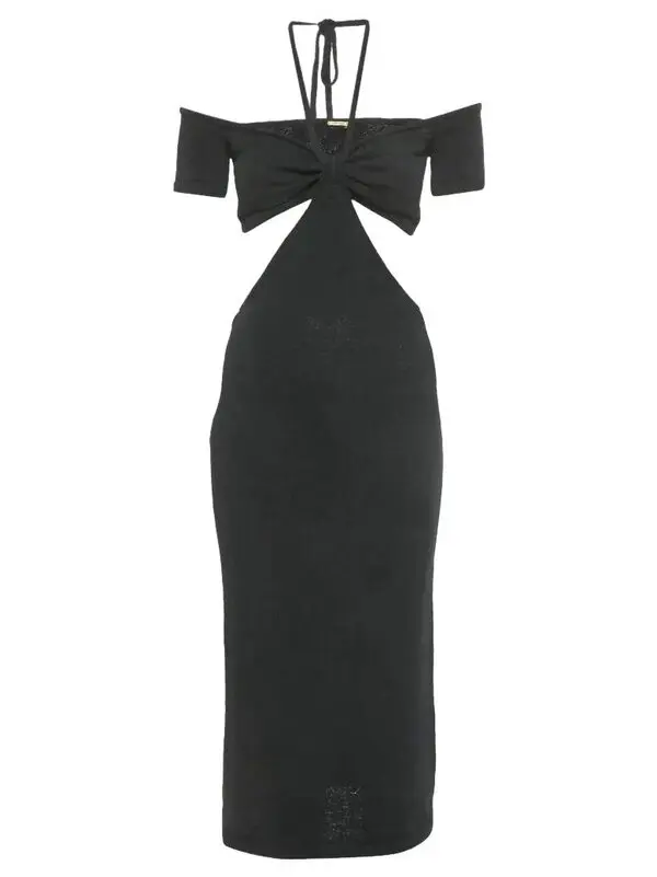 Cult Gaia Halterneck Cotton Midi Dress - Black