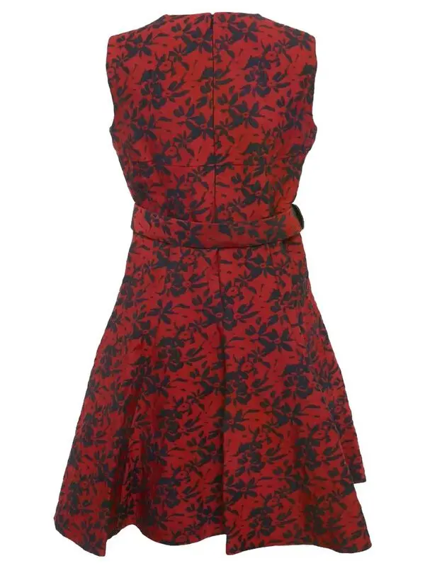 Carolina Herrera Jacquard Belted Mini Dress - Red