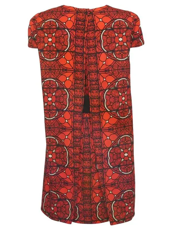 Alexander McQueen Mini Dress With Kaleidoscope Print - Red