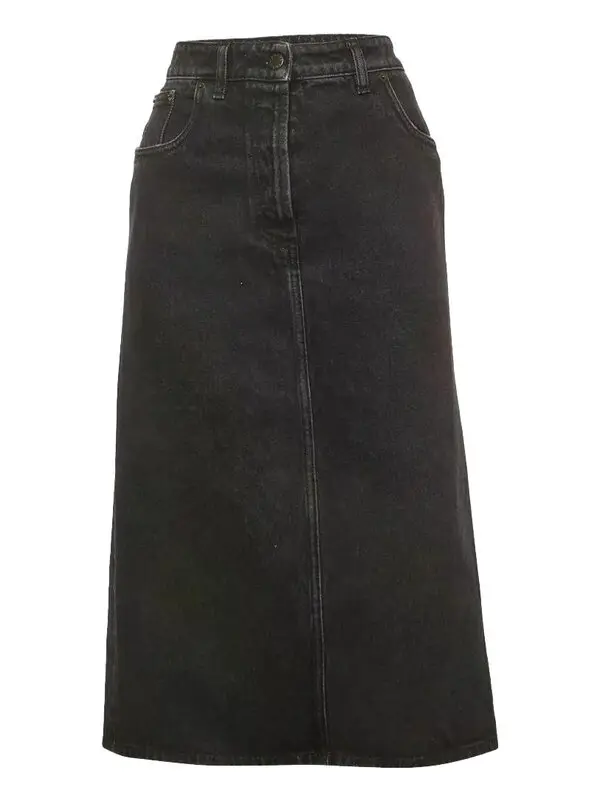 Prada Denim Midi Skirt - Grey