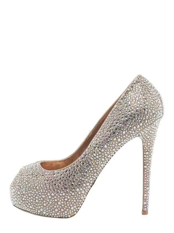 LE SILLA Embellished Peep-toe Pumps - Silver