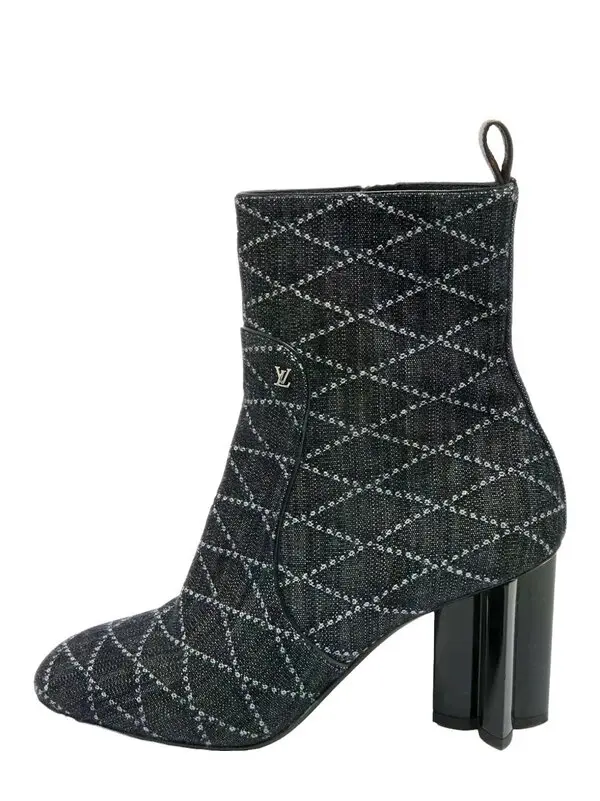 LOUIS VUITTON Silhouette Flower Heel Ankle Boots - Blue