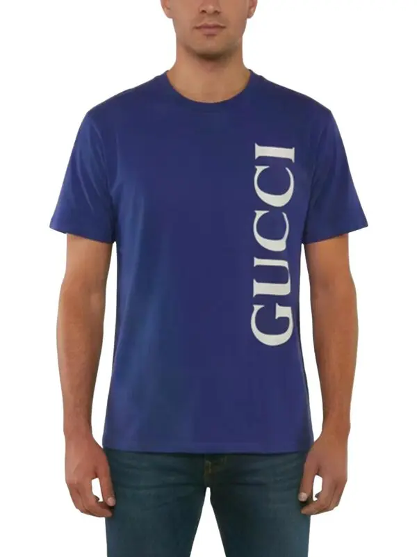 Gucci Logo-print Jersey T-shirt - Blue