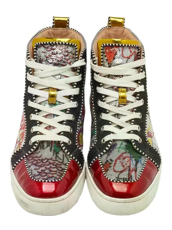 CHRISTIAN LOUBOUTIN Rantulow Orlato High-top Sneakers - Silver