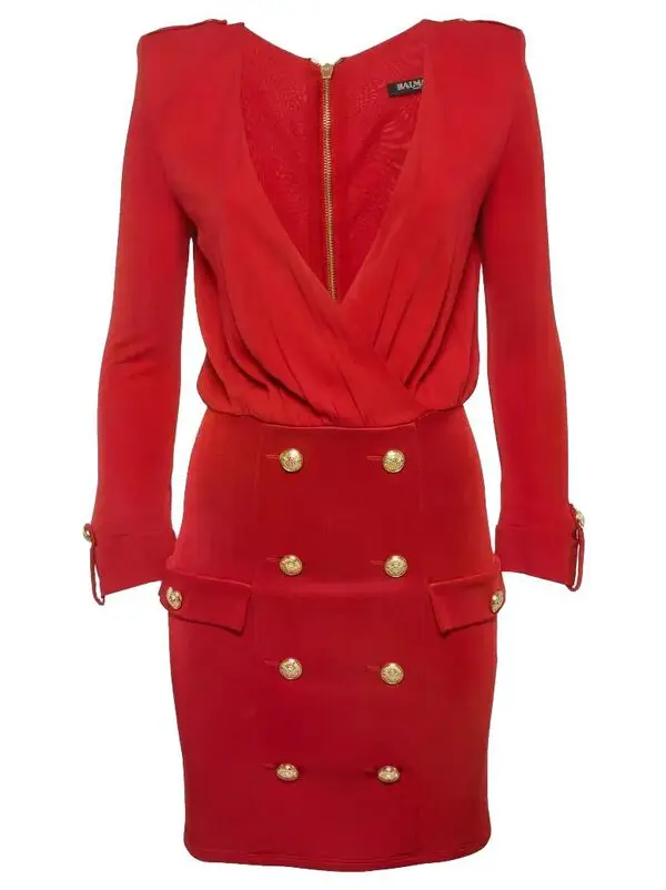 Balmain Double-breasted Mini Dress - Red